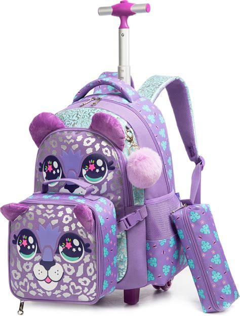 Mochila de Rodinhas Infantil CUTBLAJAT Kit de 3 Peças Lancheira e