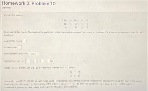 solved homework 2 problem 10 1 point convert the system