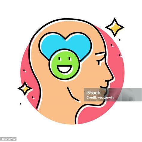 정서적 웰빙 정신 건강 색상 아이콘 벡터 일러스트 레이 션 Mental Wellbeing에 대한 스톡 벡터 아트 및 기타 이미지
