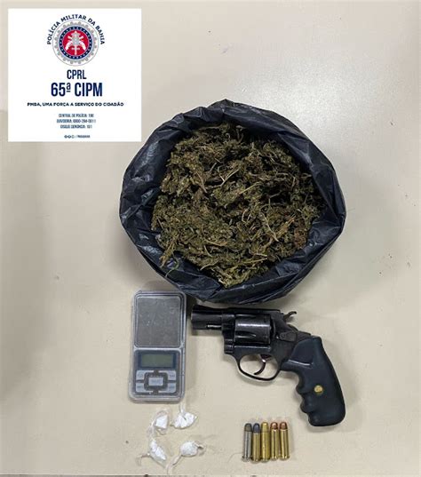 FATO CONCRETO Homem foi flagrado arma de fogo e drogas no Aviário