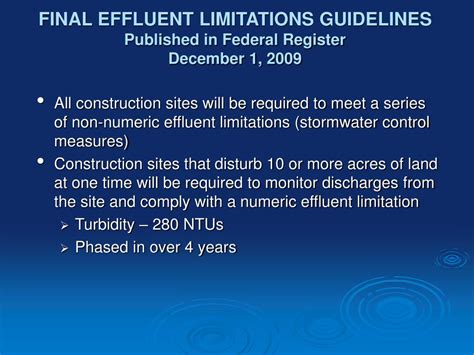 Ppt Epa Construction And Development Effluent Limitations Guidelines Powerpoint Presentation