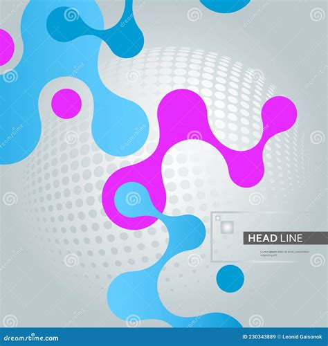 Modern Abstract Banner With Molecular Structure On White Background