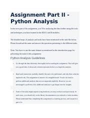 Task Docx Assignment Part II Python Analysis In The Next Part Of The Assignment You Ll Be
