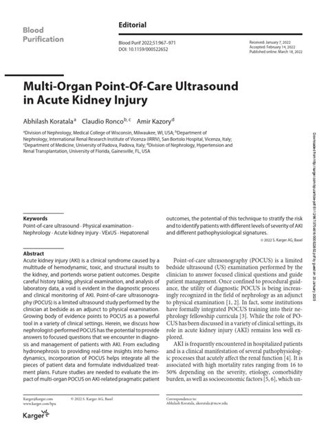 Pocus En Aki Injuria Renal Aguda Pocus Pdf Medical Ultrasound Nephrology