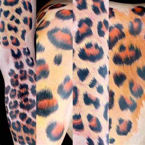 Colored Cheetah Print Tattoos