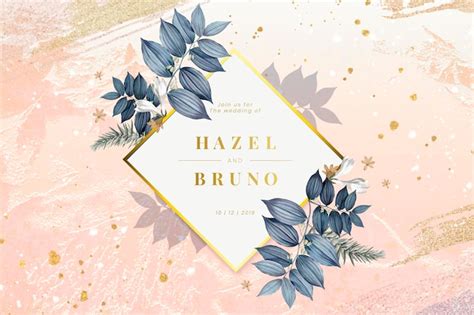 Conception De Cadre De Mariage Floral Luxueux Photo Gratuite