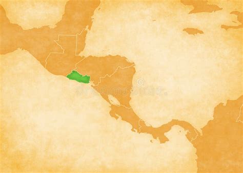 Mapa De Los Ocher De América Central El Salvador Stock de ilustración