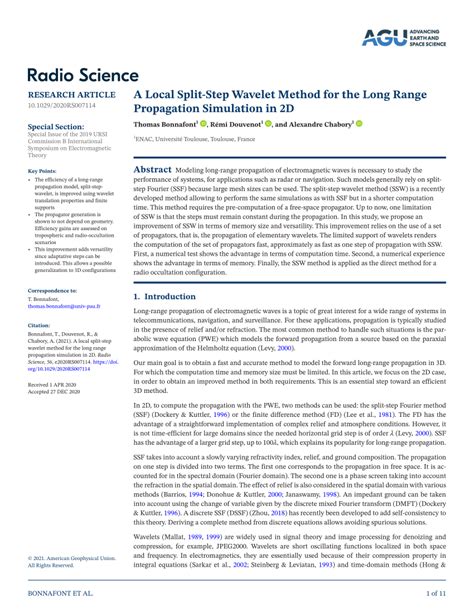 A Local Split‐step Wavelet Method For The Long Range Propagation Simulation In 2d Request Pdf