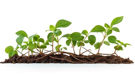 Premium Ai Image Botanical Trio Leaf Stem Root Elevation Side View