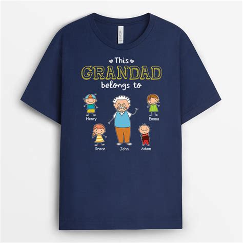 Personalised This Grandad Belongs To T Shirt Custom Chic Uk