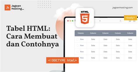 Tabel Html Ini Cara Membuat Dan Contohnya