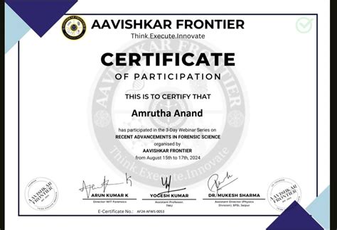 Amrutha Anand On Linkedin Forensicscience Professionalgrowth Continuouslearning