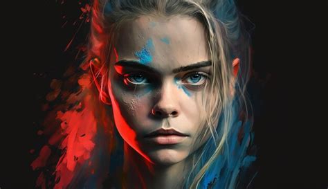 Premium Ai Image Beautiful Girl Cara Delevingne High Best Picture Ai