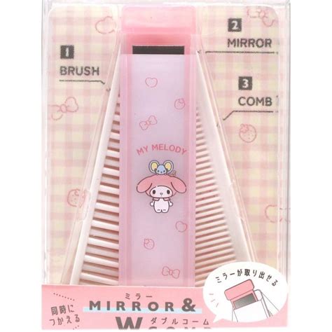 マイメロディ ミラーandダブルコーム ブラシ 折りたたみ くし サンリオキャラクターズ 鏡 グッズ Sanrio プレゼント キッズ レディース