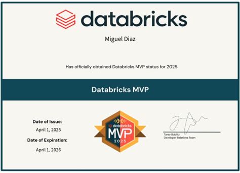Thrilled To Share I Got Recognized As Databricks Mvp 2025 The