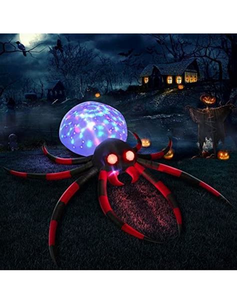 Hoojo 13 Ft Length Halloween Inflatables Giant Red Spider