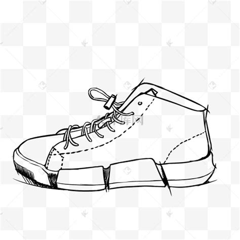 手绘线描鞋子图片 手绘线描鞋子图片素材免费下载 千库网