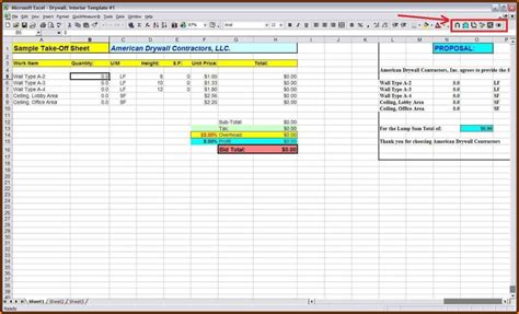 Material Takeoff Excel Template Material Takeoff Excel Template