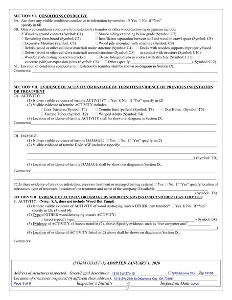 Oklahoma Wdi Wdo Inspection Form From Spectacular Inspection System