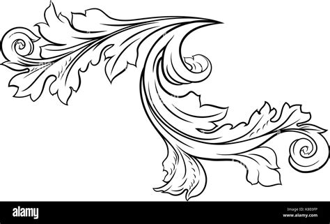 Floral Filigree Pattern Scroll Design Stock Vector Image And Art Alamy