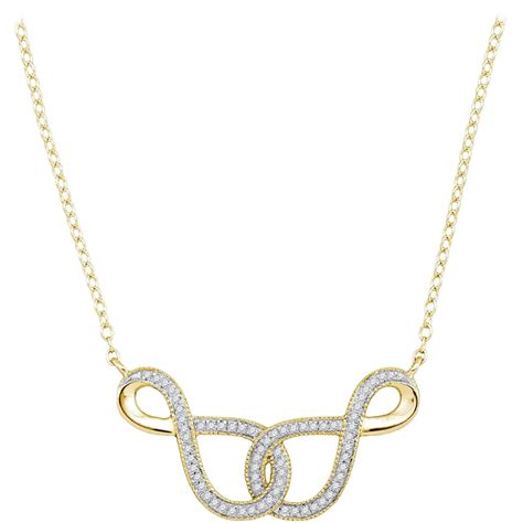 10kt Yellow Gold Diamond Infinity Pendant Necklace