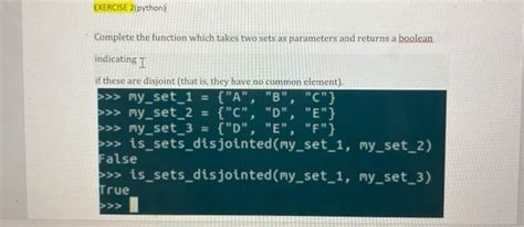 Solved Exercise 2python Complete The Function Which Takes