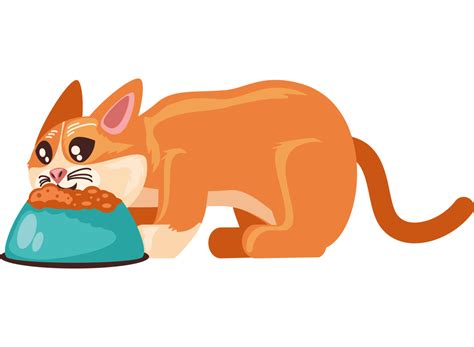 Cat Eating Food From Bowl 48879506 Png