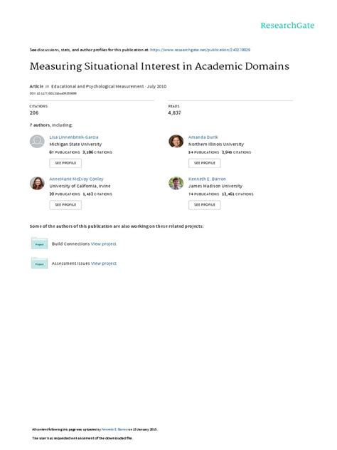 Measuring Situational Interest In Academic Domains Pdf Statistical