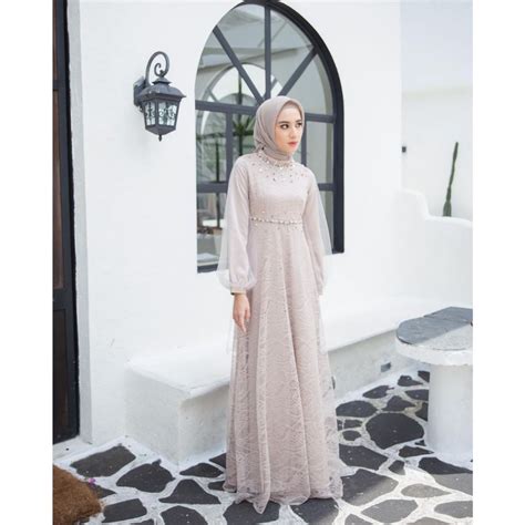 Jual Dress Exclusive Gamis Lebaran Terbaru Dress Kondangan Gamis Brukat