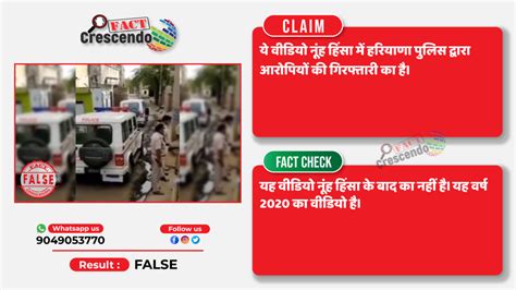 वर्ष 2020 में हरियाणा के उटावड में पुलिस द्वारा की गई गिरफ्तारी के
