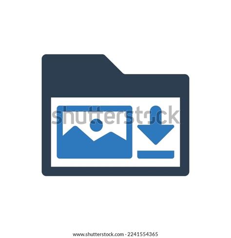 Image Download Folder Icon Sign Symbol Stock Vector Royalty Free