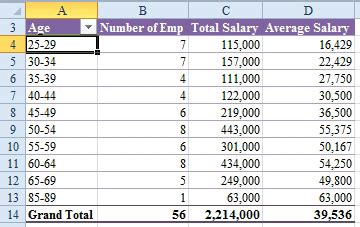 Excel Group Employees Into Age Bands Excel Articles