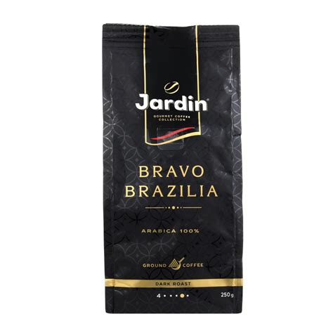 Кофе натуральный темнообжаренный молотый Bravo Brazilia Jardin м/у 250г ...