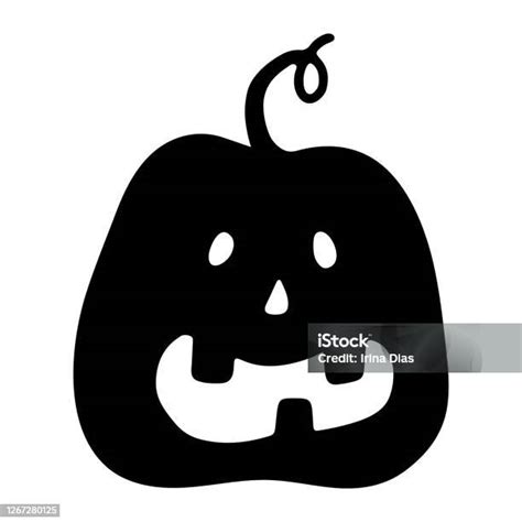 할로윈 호박 블랙 실루엣컷 페이스 미소 모든 성도 이브 기호 휴일 카드 포스터 초대를위한 손으로 그린 낙서 클립 아트 흰색으로