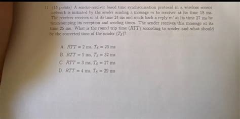 Solved 11 15 Points A Sender Receiver Based Time
