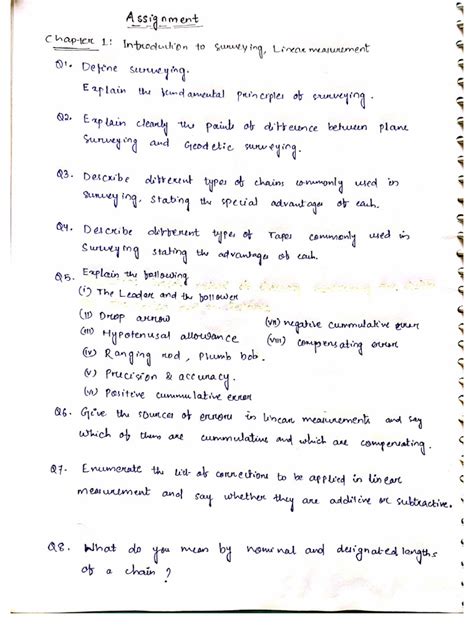 76100 Surveying Assignment Questions Pdf
