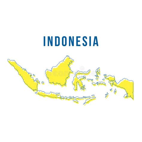 Outline Map Of Indonesia Vector Design Template Stock Vector