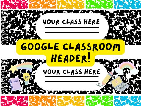 Google Classroom Composition Header Custom Rainbow Stream Banner