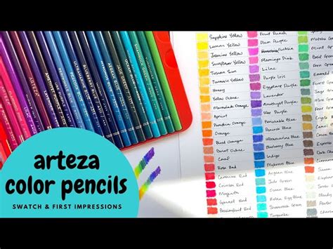 Arteza Colored Pencils 120 Color Chart Store Uk Tratenor Es