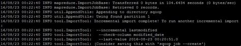 sqoop incremental load failed without job