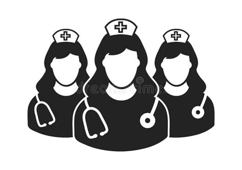 Nurse Team Icon Flat Style Vector Stock Vector Illustration Of Flat