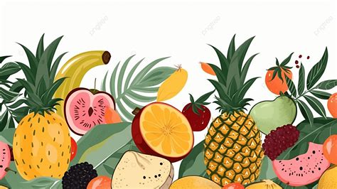 水果夏季熱帶插畫 水果 維生素 維他命背景圖片和桌布免費下載