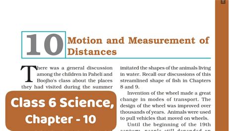Class 6 Science Chapter 10 NCERT Motion And Measurement Of