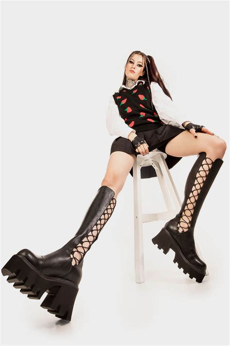 Misery Business Chunky Platform Knee High Boots Lamoda Eu