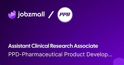 Apply To Assistant Clinical Research Associate Ppd Pharmaceutical