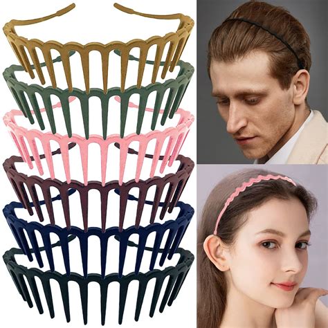Lapohi 6 Pcs Zig Zag Headbands For Women And Girls Non Slip Shark