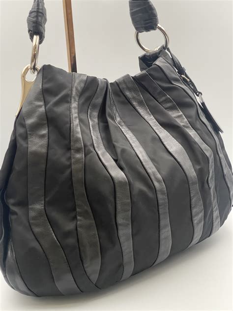 Prada Nylon And Leather Shoulder Bag Indulge