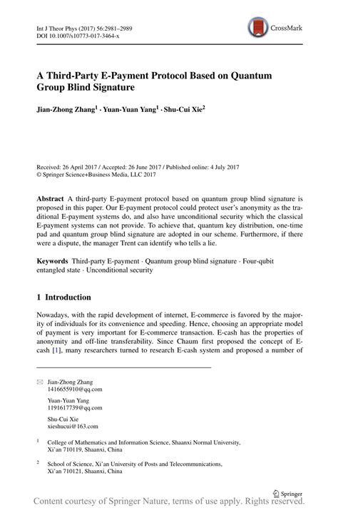 A Third Party E Payment Protocol Based On Quantum Group Blind Signature