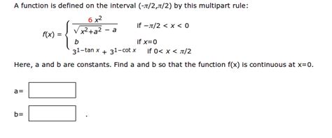 Solved A Function Is Defined On The Interval Pi Pi By Chegg Com