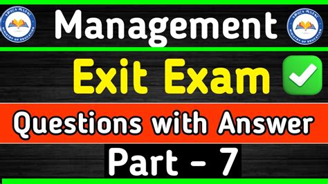 Management Exit Exam Questions And Answer Part 7 Exit Exam Questions
